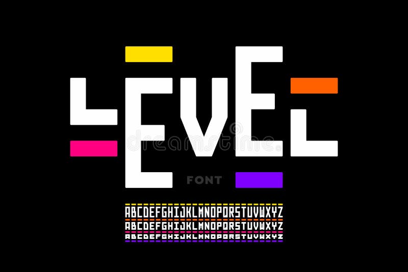 Various Levels Letters Font Stock Vector - Illustration of bright ...