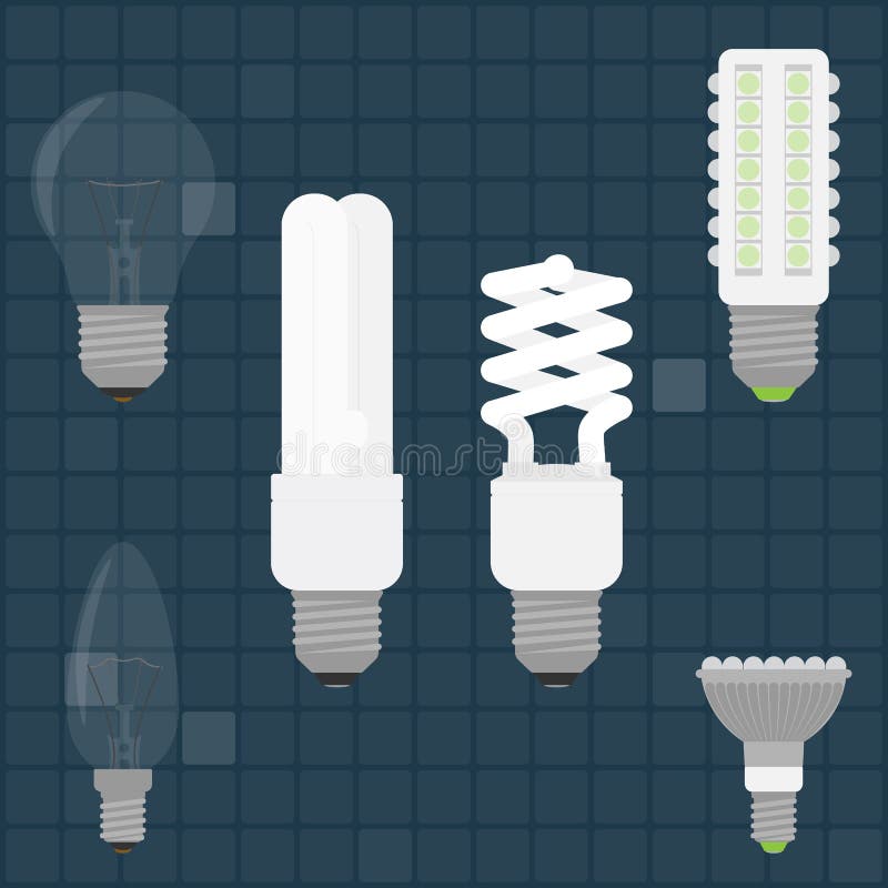 Various Light Bulbs in Color Stock Vector - Illustration of inspiration ...