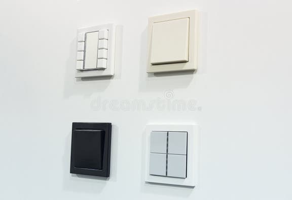 Various Light Switches at the Booth Stock Image - Image of domestic ...