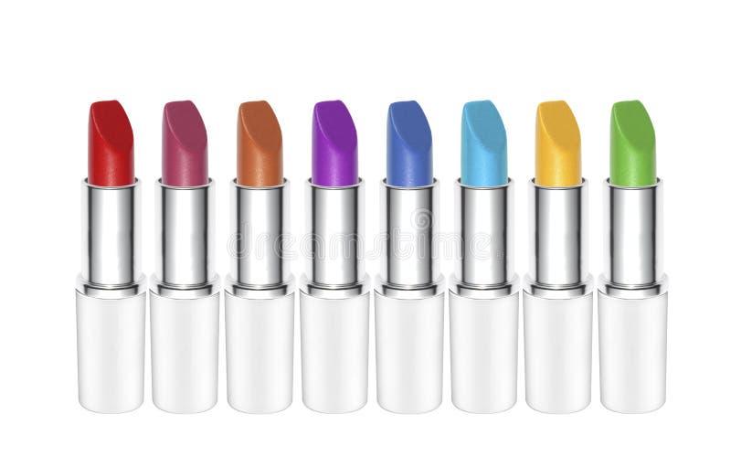 Various Lipstick on White Background. Stock Photo - Image of cosmetic ...