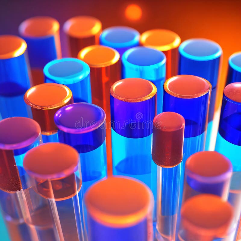 Multi-colored Liquids in Scientific Tubes in a Laboratory Stock ...