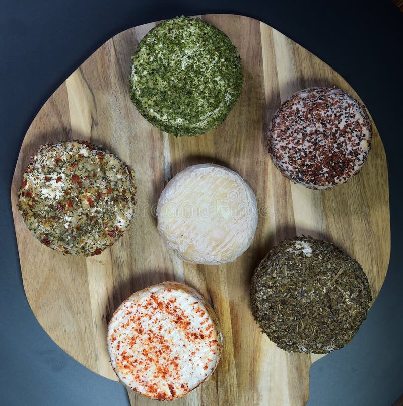 Various of Local Speciality Goat Cheese on a Wooden Tray Stock Image ...