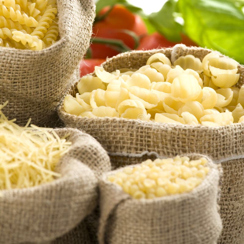 Various Macaroni in Small Sacks. Stock Image - Image of lettuce, spicy ...