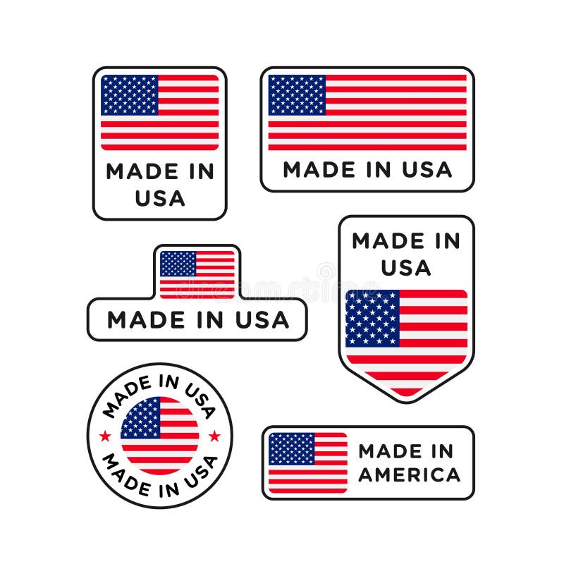 Set of Various Made in the USA Graphics and Labels Stock Vector ...