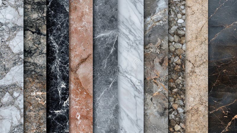 Various Marble Textures Arranged in a Visually Appealing Pattern for ...