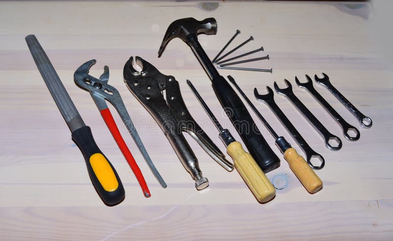 Various Mechanical Tools for Mechanics and Builders Stock Photo - Image ...