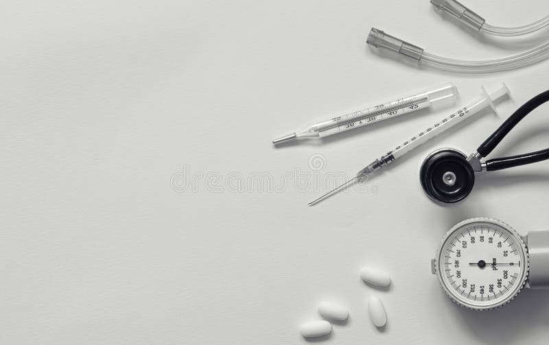 Various Medical Background Tools Stock Photo - Image of measurement ...