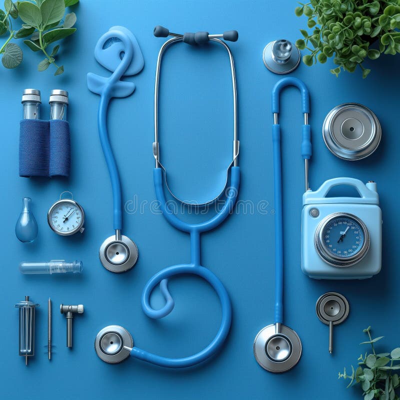 Various Medical Instruments Top View Stock Illustration - Illustration ...