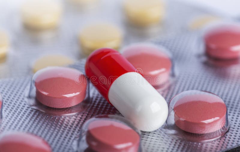 Various Medical Pills Close-up in Different Colors Stock Image - Image ...