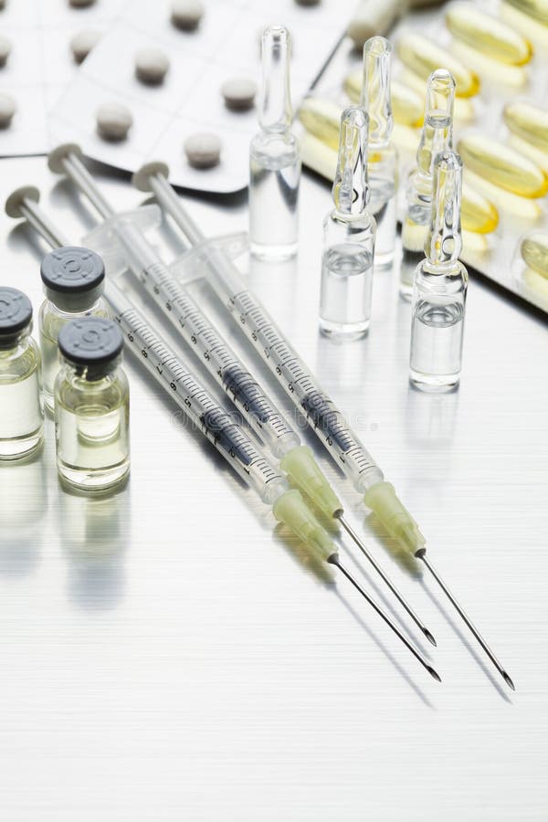Various Medications As Injections and Tablets Stock Image - Image of ...