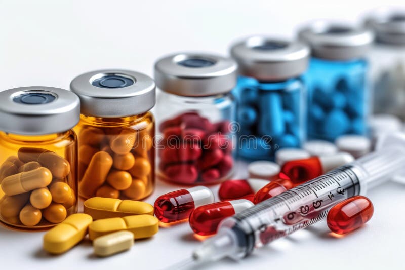 Various Medicines in Tablets Stock Illustration - Illustration of ...