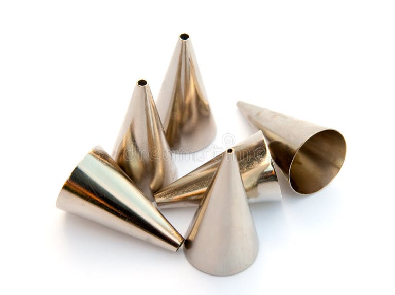 Various metal icing tips stock image. Image of tools - 25567375