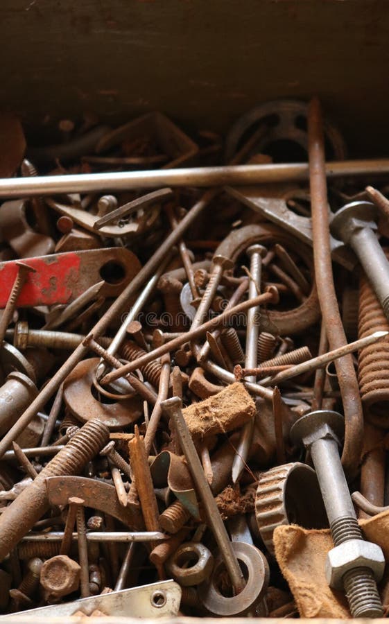 Various Metal Parts with a Coating of Rust Stock Image - Image of cover ...