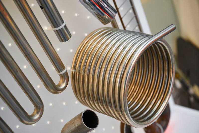 Various Metal Pipes on Display in Hardware Store Close View Stock Image ...