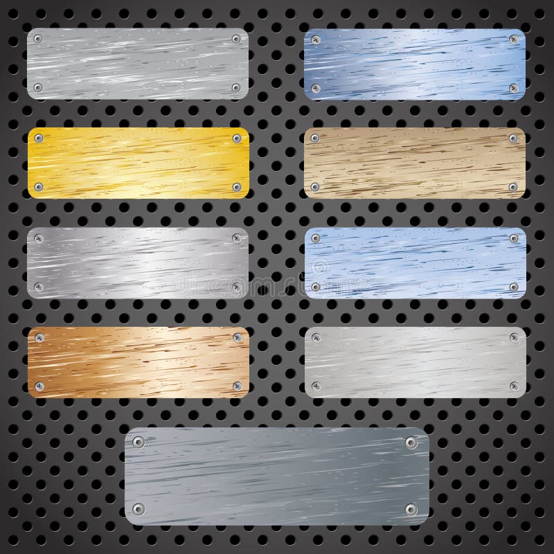 Metal square signs stock illustration. Illustration of metal - 48423985