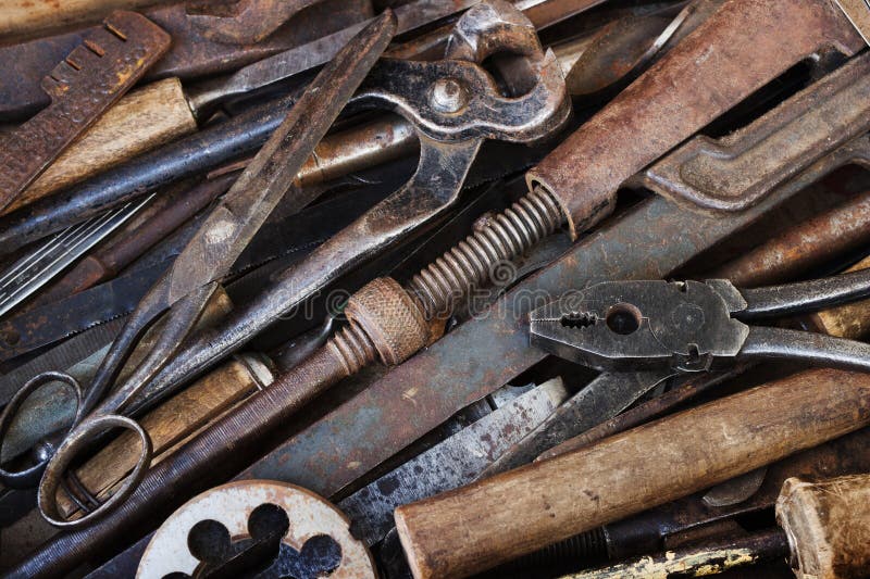 Various Metal Tools for Fitting Work Stock Image - Image of pliers ...