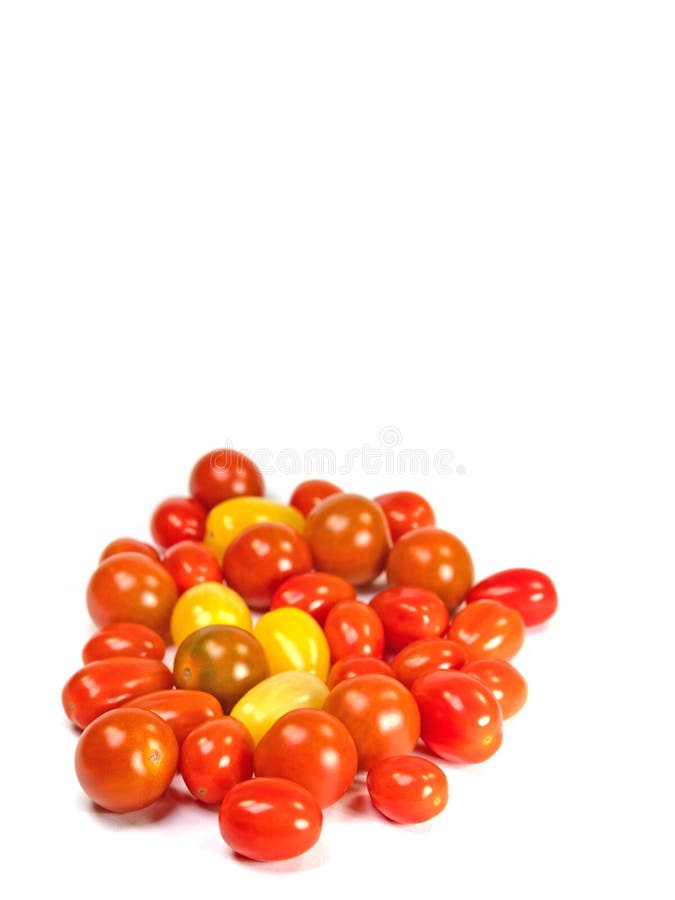 Various Mini Tomatoes Against a White Background Stock Image - Image of ...