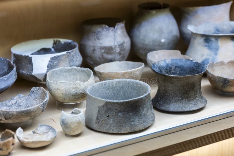 Various Mixed Pottery Artifacts on Malaga Museum Editorial Photography ...