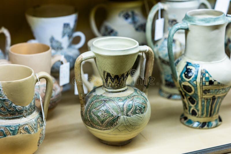 Various Mixed Pottery Artifacts on Malaga Museum Editorial Photography ...