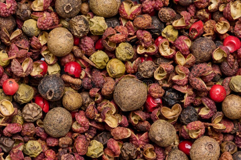 Various Mixture of Peppers, Red, Black and Allspice. Seasoning for ...
