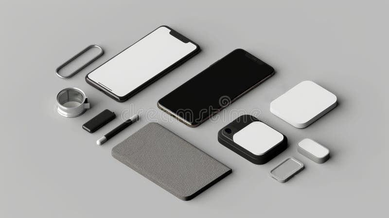 Modern Digital Devices Arranged Gray Surface Stock Photos - Free ...