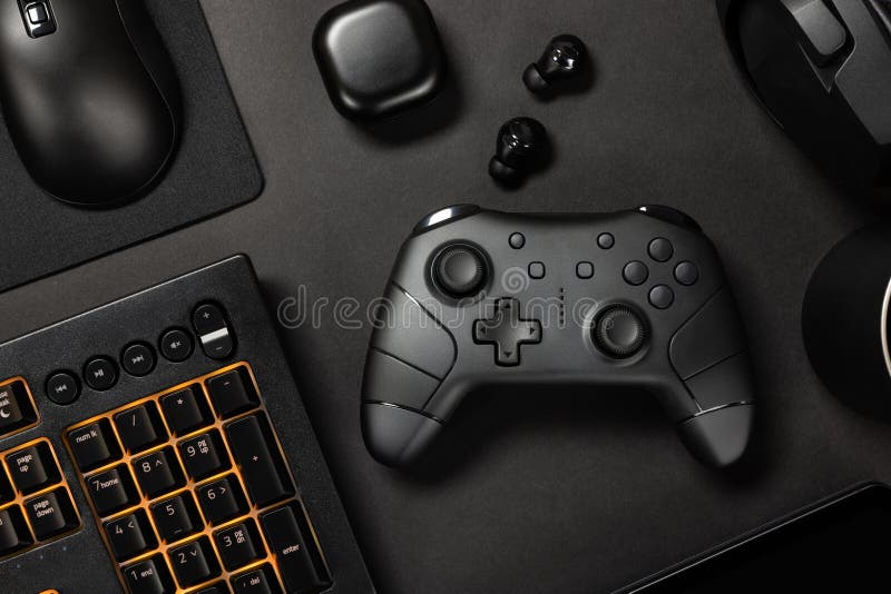 Various Modern Black Devices on Table with Coffee Cup Editorial Photo ...
