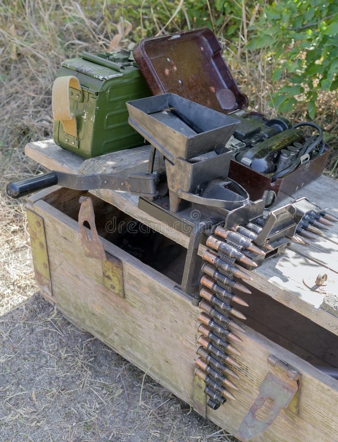 Various Modern Military Ammunition Stock Photo - Image of ammo, rifle ...