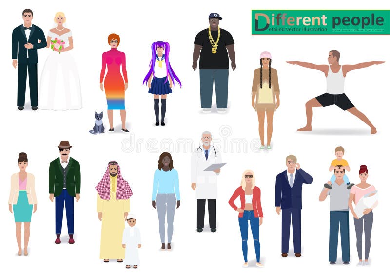 Various Modern People Vector Illustration Stock Vector - Illustration ...