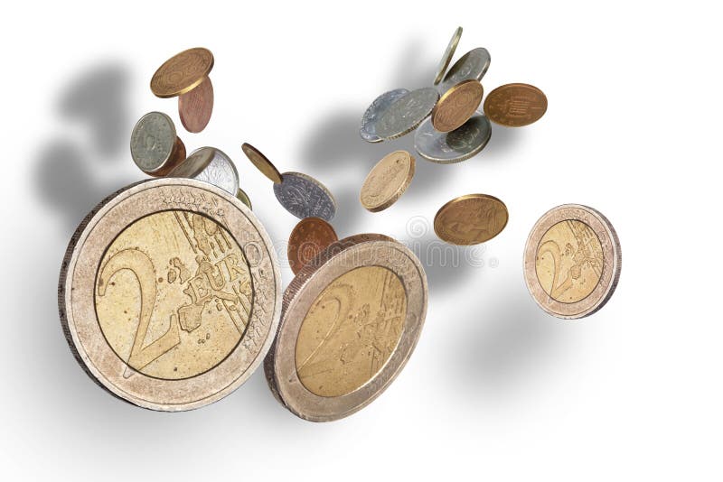 Various Money Coins Falling Down Stock Image - Image of metal, falling ...