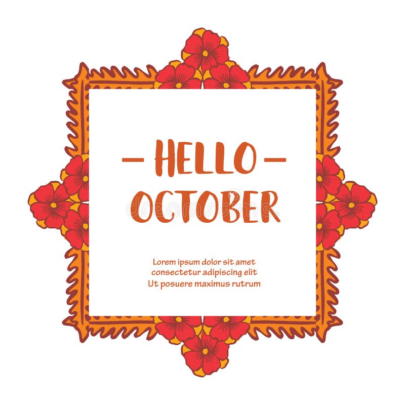 Various Motif of Leaf Flower Frame for Design Greeting Card Hello ...