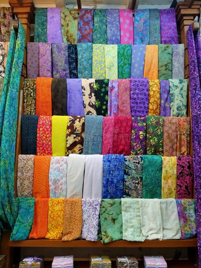 Various Motifs of Balinese Batik Cloth. Stock Photo - Image of ...