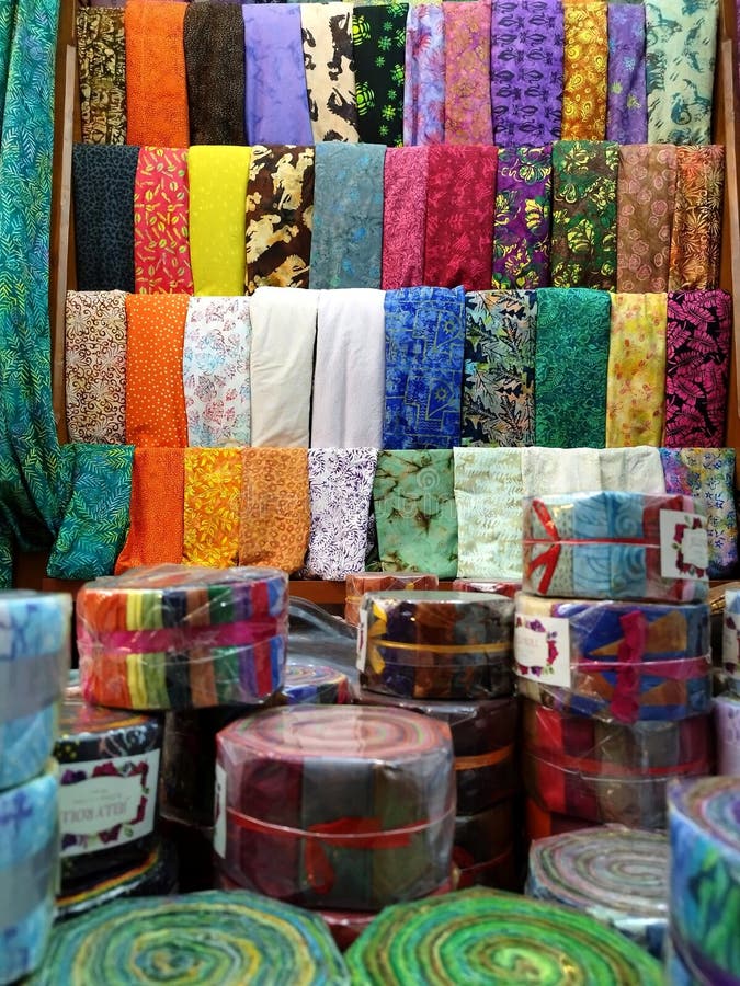 Various Motifs of Balinese Batik Cloth and Patchwork. Stock Image ...