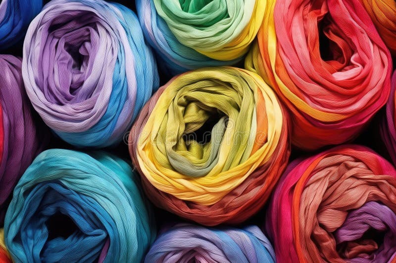 Various Multicolored Polyester Fibers Ready for Spinning Stock Image ...