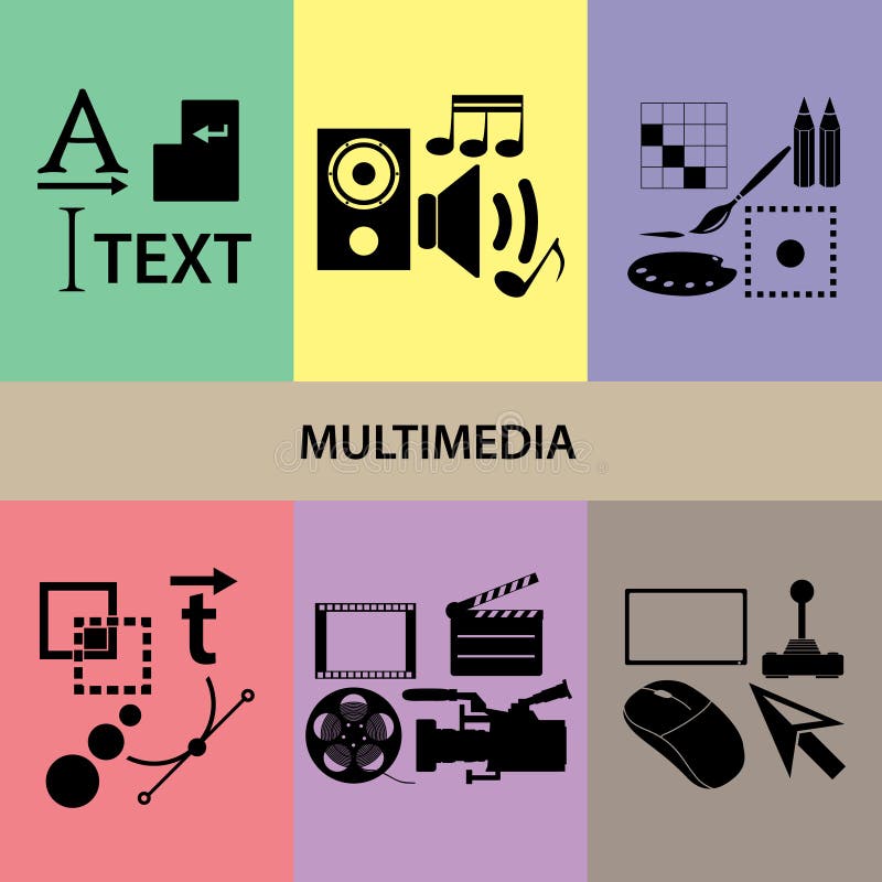 Multimedia symbols stock vector. Illustration of mute - 10873803
