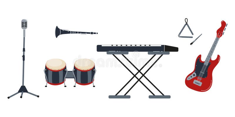 Musical Instruments Arranged Creatively for a Vibrant Performance Setup ...