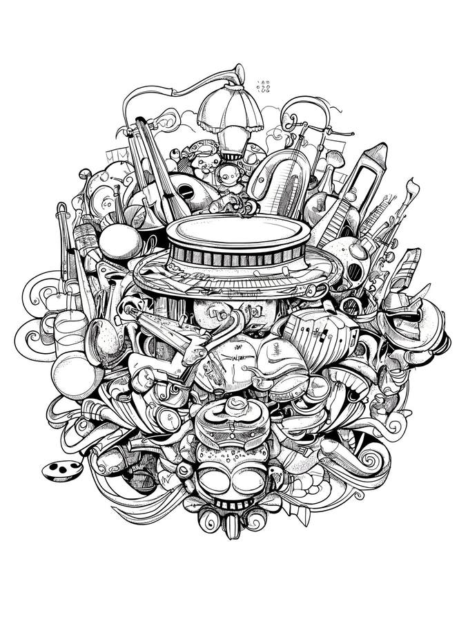 Various Musical Instruments for Coloring Book Stock Photo - Image of ...