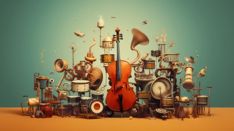 Various Musical Instruments Coming Together To Create a Harmonious ...
