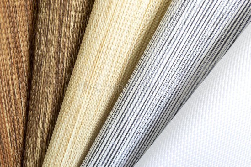 Various Natural Fabric Samples Background. Stock Photo - Image of hide ...