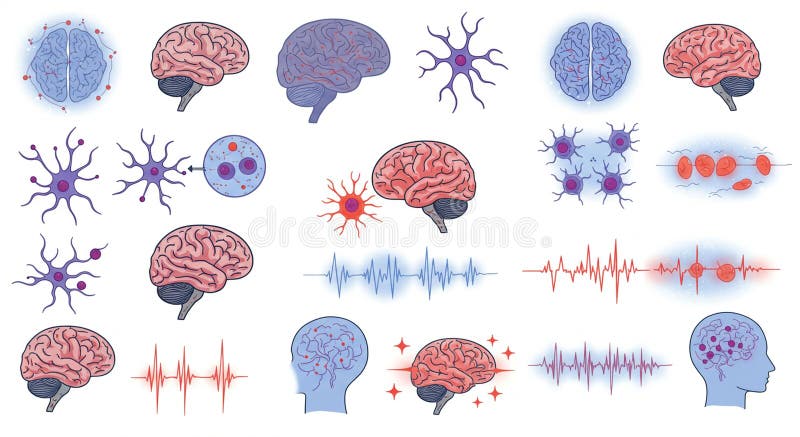 Various Neuroscience-themed Illustrations Depicting Brains, Neurons ...