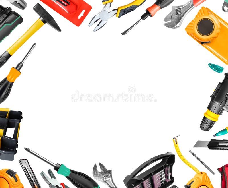 Various New Construction Tools for Work with Place for Inscription ...