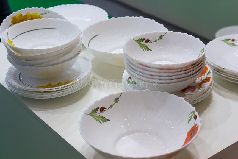 Various New Dishes on the Counter Stock Photo - Image of ceramic ...