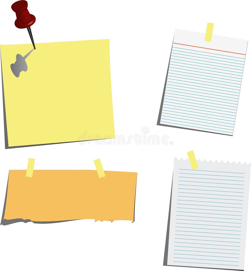 Light Blue Sticky Note Paper with Paper Clip Isola Stock Illustration ...