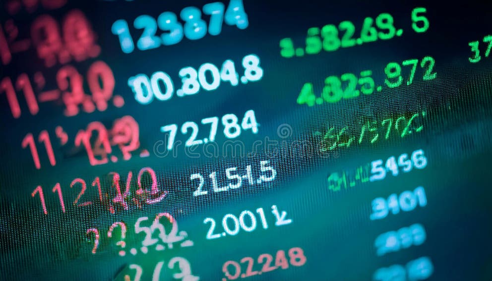 Various Numbers Displayed on a Digital Screen, Symbolizing Data ...