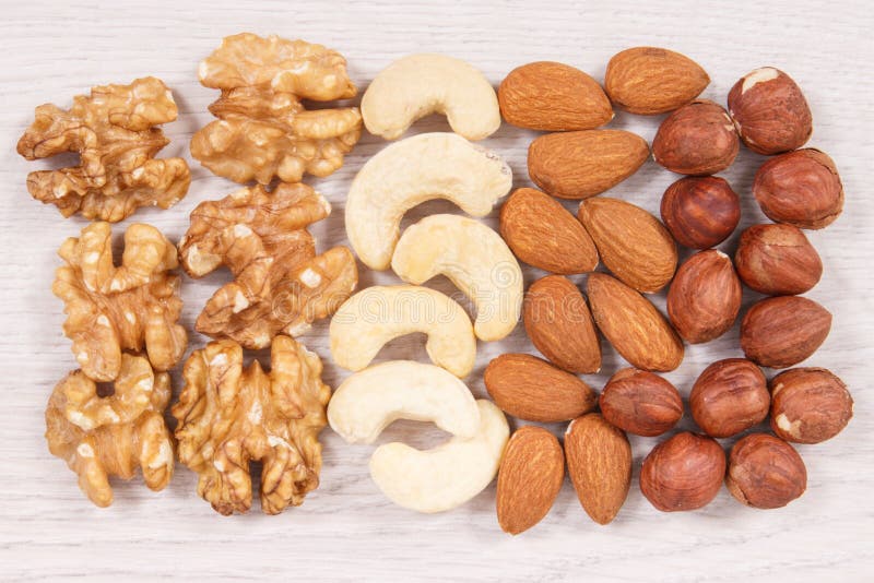 Various Nuts and Almonds Containing Healthy Natural Vitamins and ...