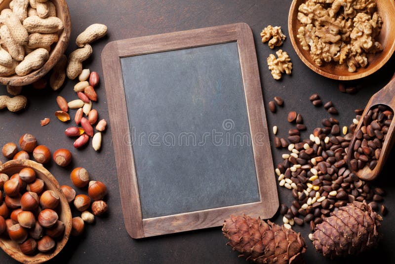 Various Nuts on Stone Table Stock Image - Image of mixed, recipe: 83898329