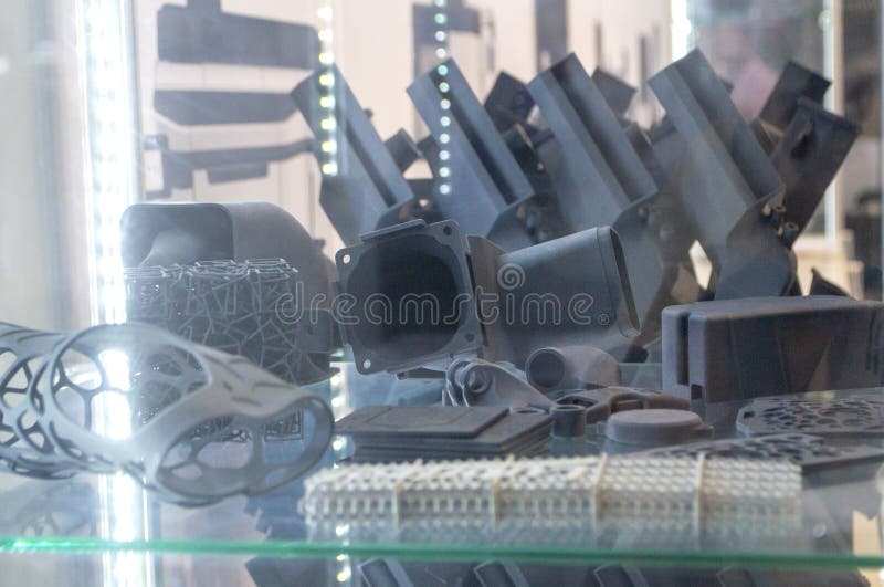Various Object Printed 3D Printer from Molten Plastic Powder. Different ...