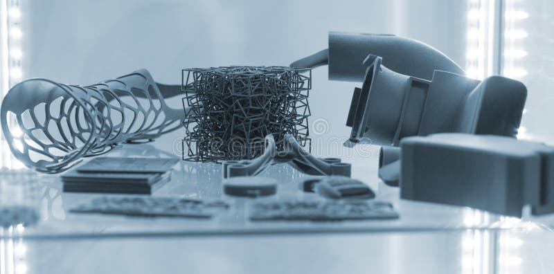 Various Object Printed 3D Printer from Molten Plastic Powder. Different ...