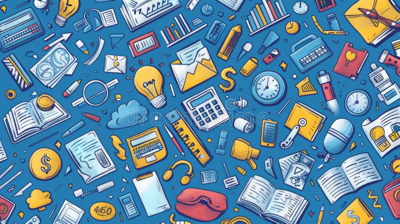 Various Objects on a Blue Backdrop, Ideal for Product Showcasing Stock ...