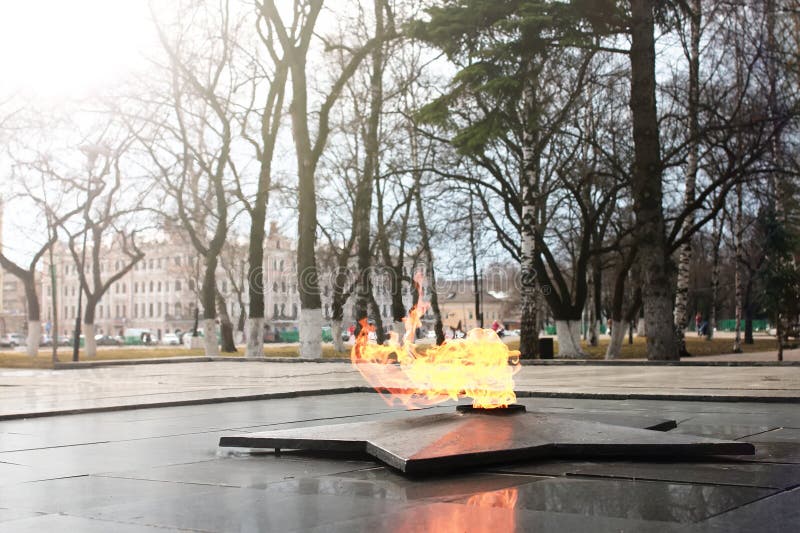 Spring Time Eternal Flame Monument Stock Image - Image of fire, spring ...