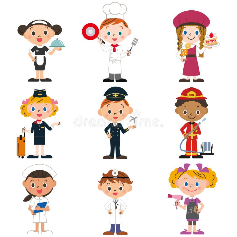Various occupations stock vector. Illustration of schoolchild - 72301235